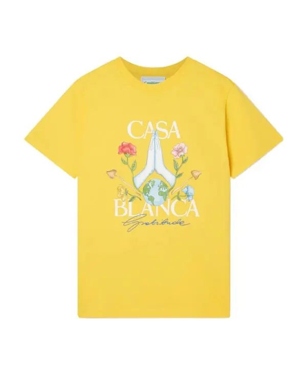 Casablanca Gratitude Organic-cotton T-shirt - Yellow