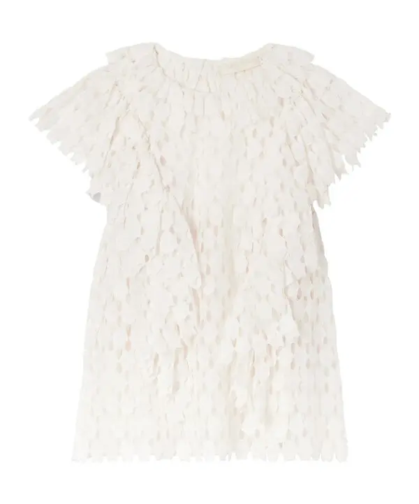 Ulla Johnson Daevy Ruffled Cotton-blend Lace Blouse - Cream
