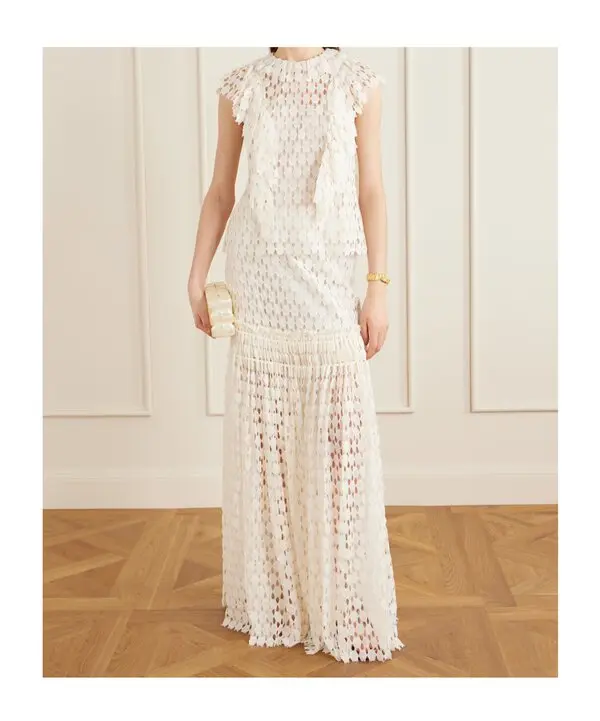 Ulla Johnson Daevy Ruffled Cotton-blend Lace Blouse