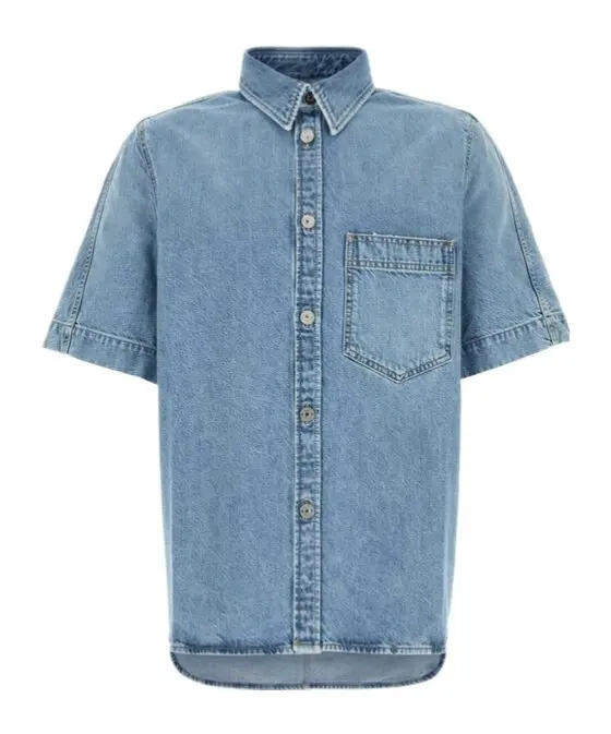 Givenchy Collared Short-sleeved Shirt - Light Blue