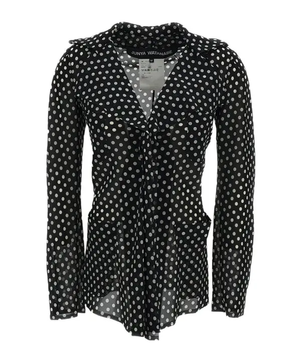 Junya Watanabe Polka Dot Fitted Blouse With Ruffle Details
