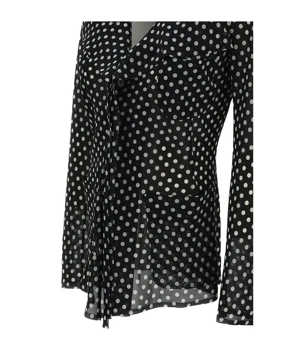 Junya Watanabe Polka Dot Fitted Blouse With Ruffle Details