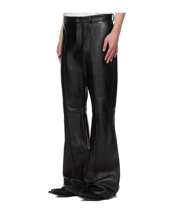 LU'U DAN X Bruce Lee Collaboration Flared Leather Trousers