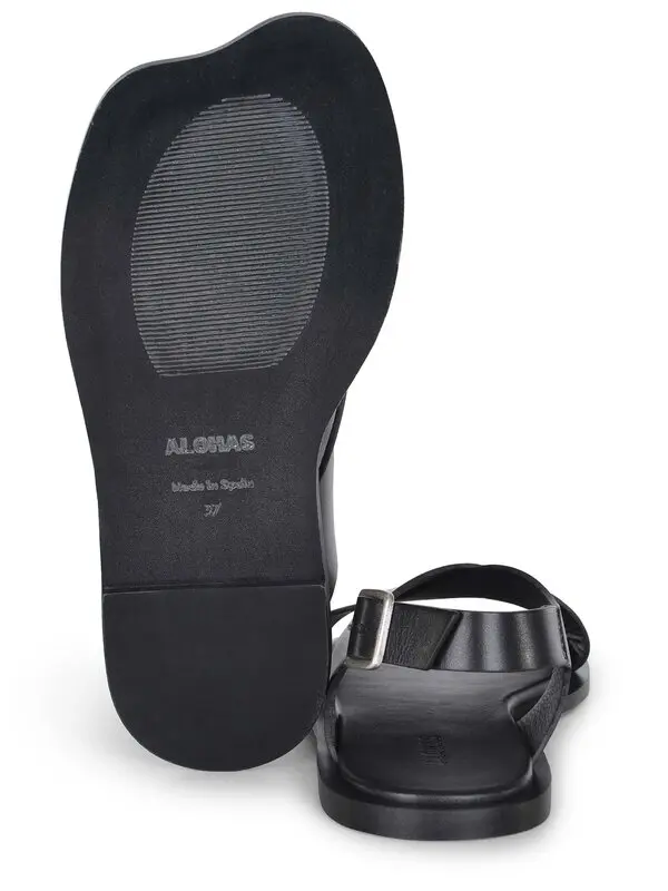 ALOHAS Nalu Flat Sandals With Buckle Ankle Strap