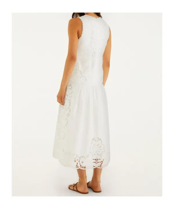 Farm Rio Richelieu V-neck Sleeveless Midi Dress