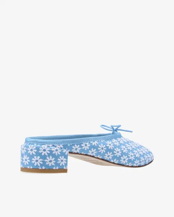 Repetto Camille Floral-print Bow Detail Mules - Blue
