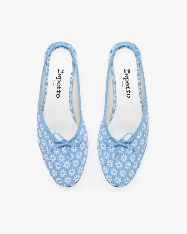 Repetto Camille Floral-print Bow Detail Mules - Blue