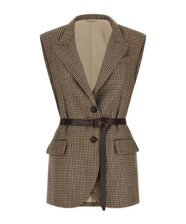 Brunello Cucinelli Belted Waistcoat - Brown