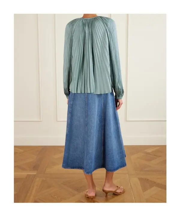 Ulla Johnson Pleated Satin Shirt