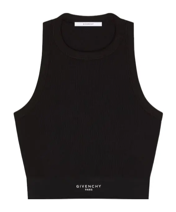 Givenchy Cropped Tank Top In Cotton With Band