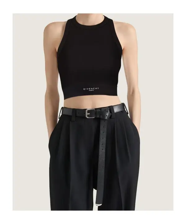 Givenchy Cropped Tank Top In Cotton With Band