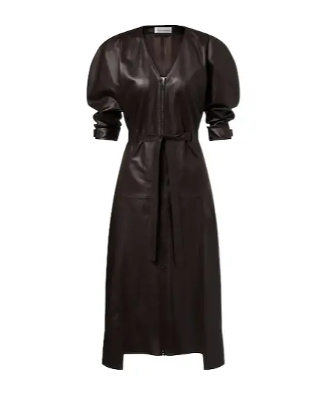 Victoria Beckham Leather Midi Dress
