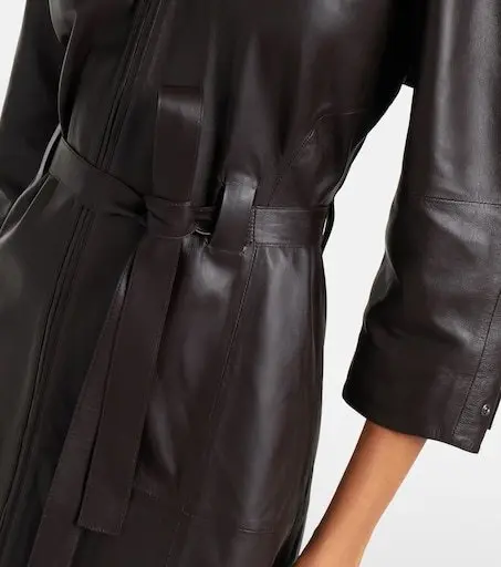 Victoria Beckham Leather Midi Dress