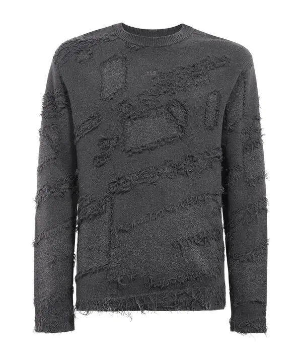 A-COLD-WALL* Long-sleeved Sweater With Distressed Details - Black