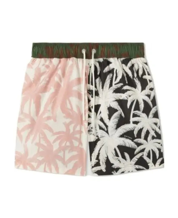 Palm Angels Palms Patchwork Drawstring Swim Shorts