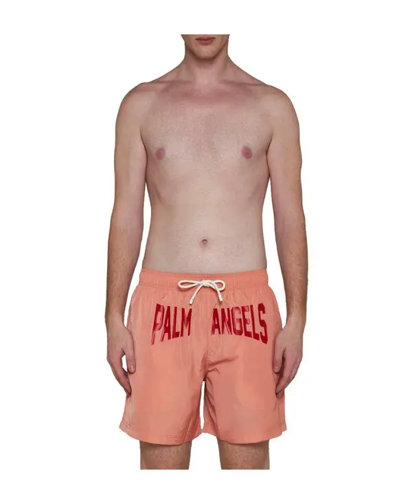 Palm Angels Logo-printed Drawstring Swim Shorts