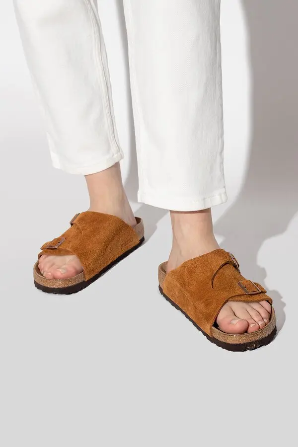 BIRKENSTOCK Zurich Buckle Detailed Slip-on Sandals - Brown