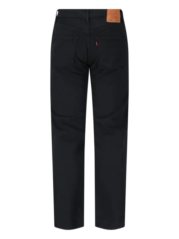 LEVI'S 501 Straight Leg Jeans With Logo Patch - Black