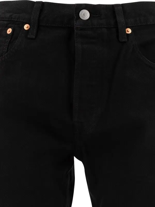 LEVI'S 501 Straight Leg Jeans With Logo Patch - Black