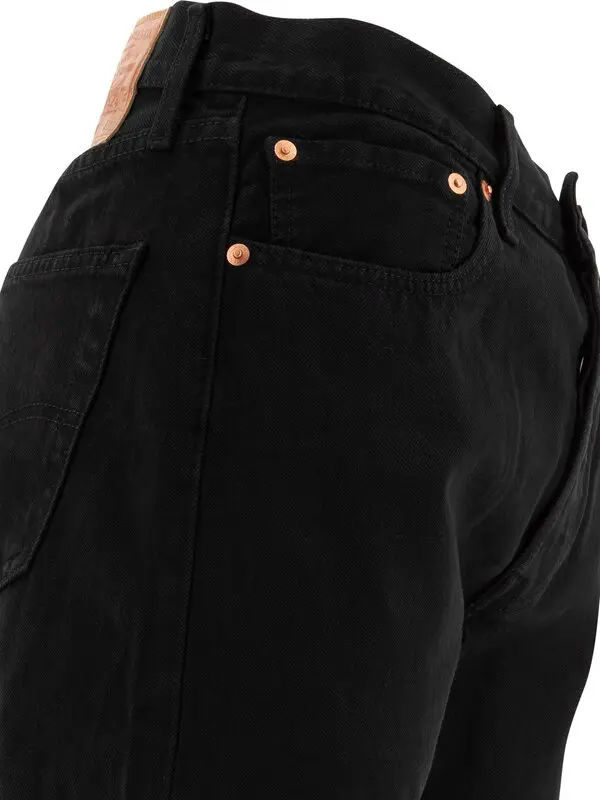 LEVI'S 501 Straight Leg Jeans With Logo Patch - Black