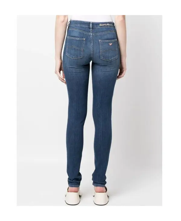 Emporio Armani Embroidered-logo Skinny Jeans