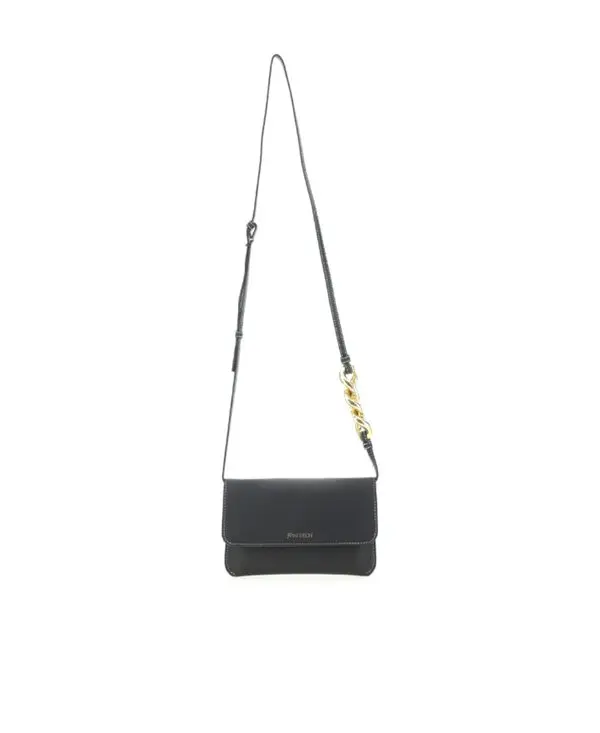 J.W.ANDERSON Jw Anderson Logo Printed Foldover Top Shoulder Bag - Black