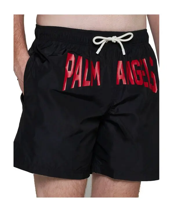 Palm Angels Logo-printed Drawstring Swim Shorts