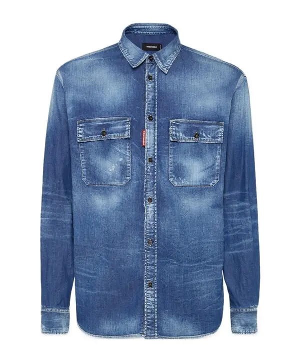 Dsquared2 Light Wash Relax Dan Worker Pocket Shirt