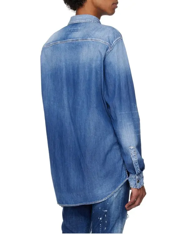 Dsquared2 Light Wash Relax Dan Worker Pocket Shirt