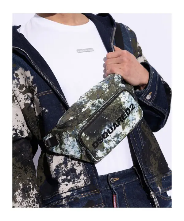 Dsquared2 Splatter-print Zipped Shoulder Bag