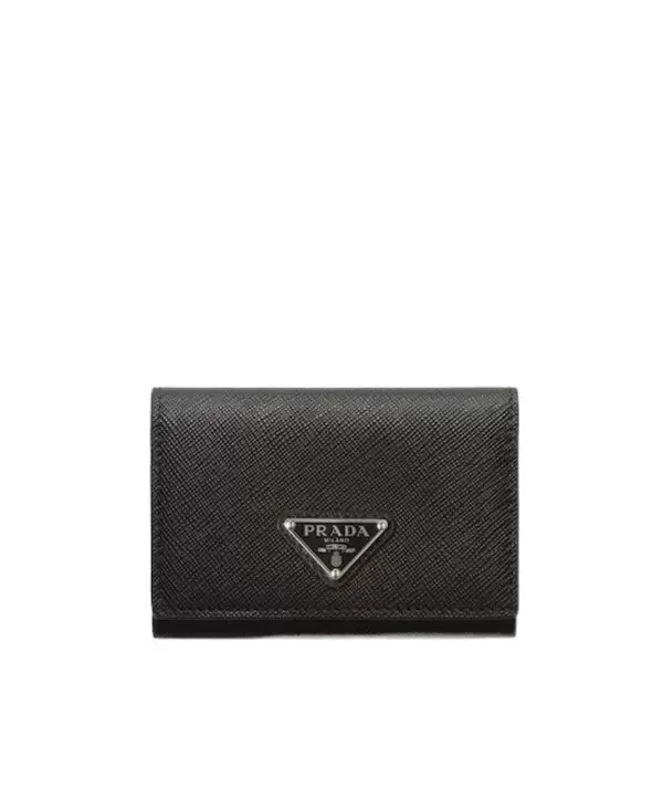 Prada Saffiano Leather Card Holder - Black