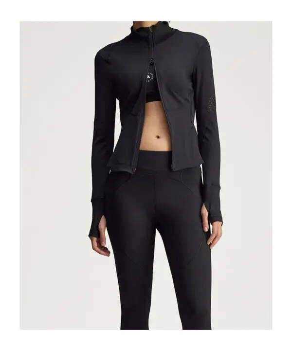 Adidas By Stella McCartney Perforated-detail Zip-up Training Midlayer