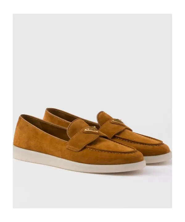 Prada Logo Plaque Slip-on Loafers