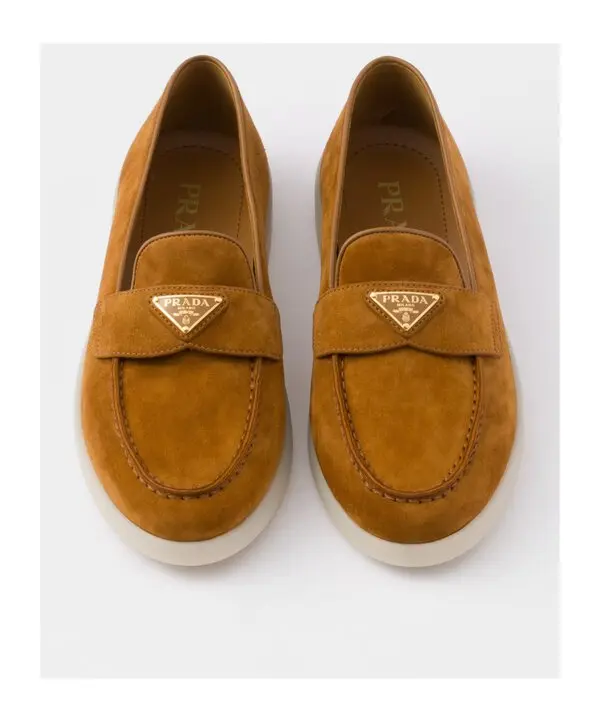 Prada Logo Plaque Slip-on Loafers