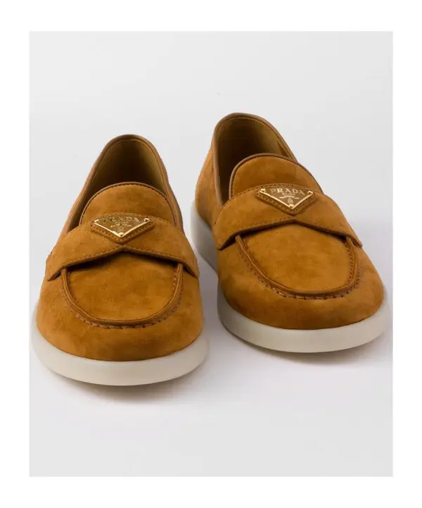 Prada Logo Plaque Slip-on Loafers