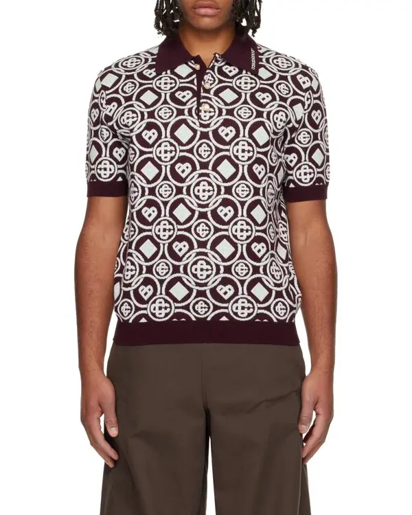 Casablanca Monogram Knit Polo Shirt
