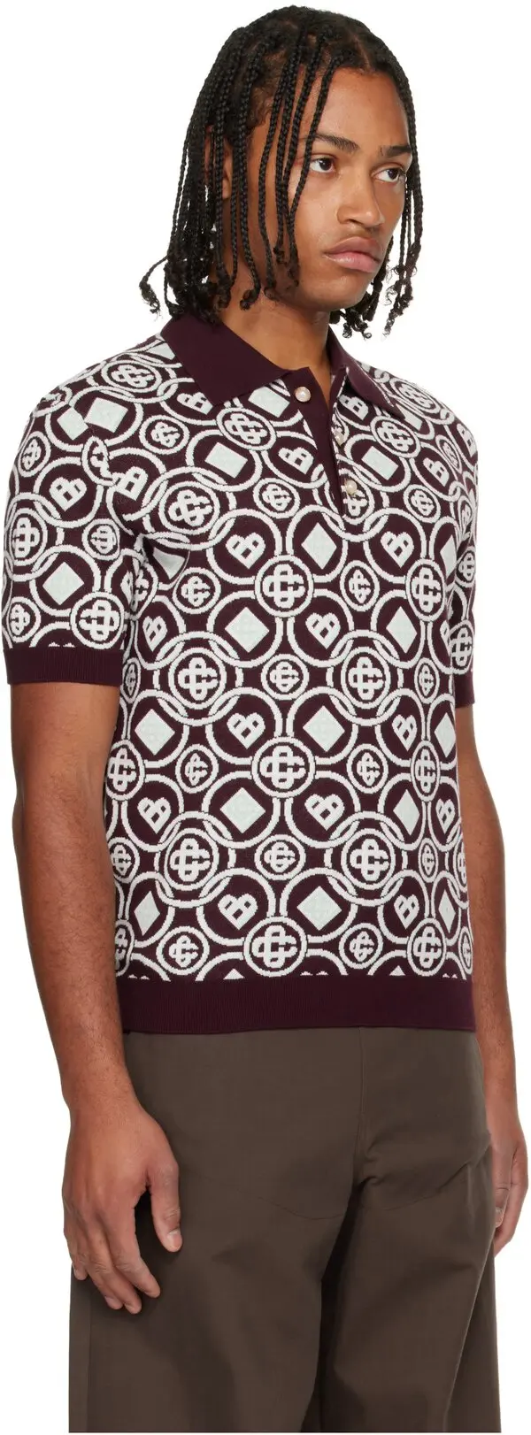 Casablanca Monogram Knit Polo Shirt
