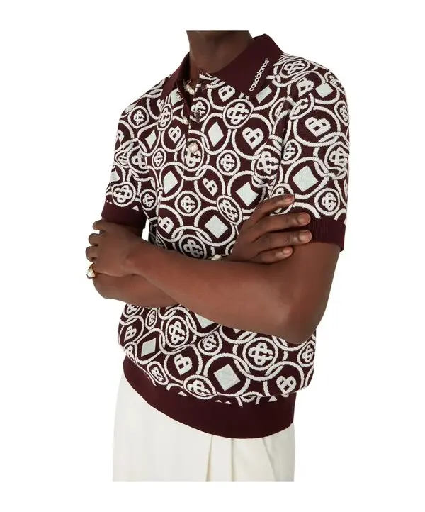 Casablanca Monogram Knit Polo Shirt