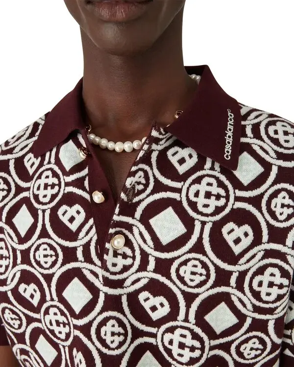 Casablanca Monogram Knit Polo Shirt