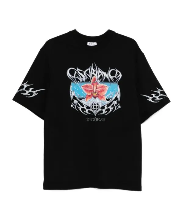 Casablanca Graphic-print T-shirt - Black