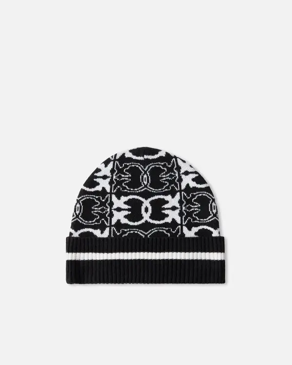 Pinko Logo Intarsia Knitted Beanie