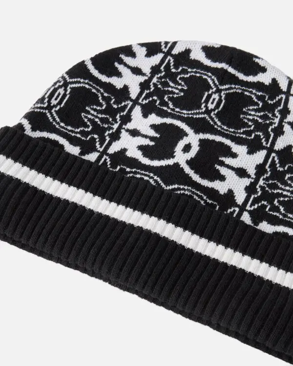 Pinko Logo Intarsia Knitted Beanie