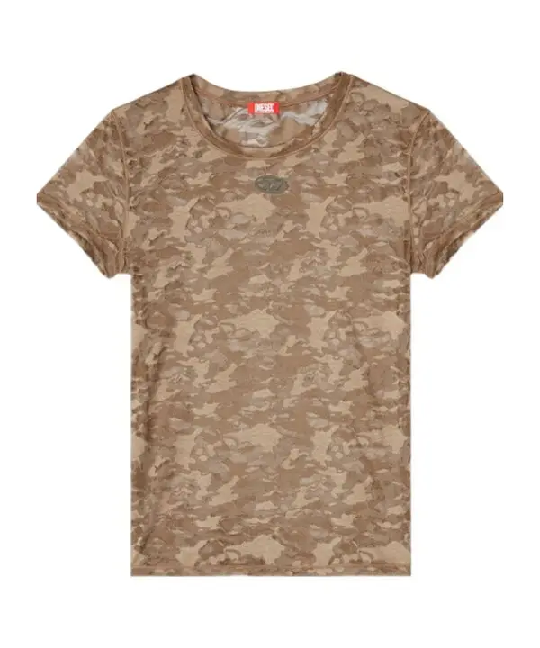 DIESEL® Kasia-utlt Short Sleeved Lace Top - Brown