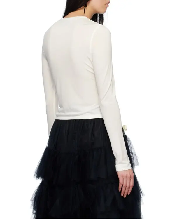 Simone Rocha Off-white Bow Detail T-shirt