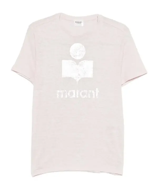 Isabel Marant Étoile Zewel" Logo Printed Crewneck T-shirt - Light Pink