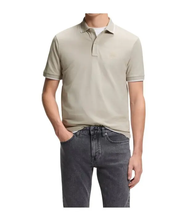 Hugo Boss Contrast-trim Logo Patch Polo Shirt