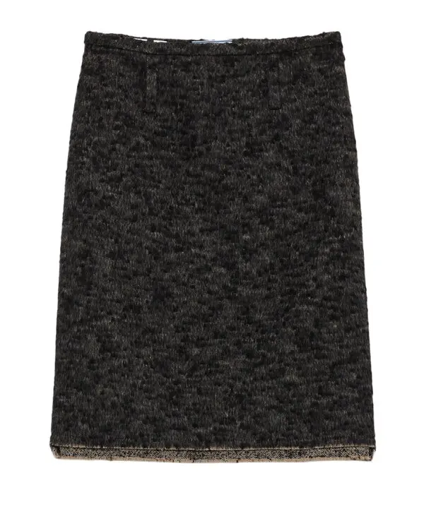 Prada Double Tweed Midi-skirt