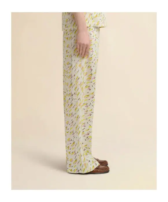 Marni Linen Trousers With Brushstroke Wave Print