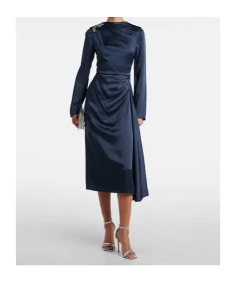 Erdem Crystal-embellished Draped Cocktail Dress - Black