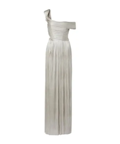 MARIA LUCIA HOHAN Serene Asymmetric Silk Mousseline Gown - Nude